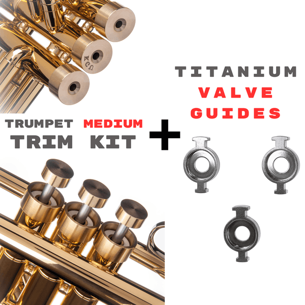 TRUMPET MEDIUM TRIM KIT + TITANIUM VALVE GUIDES by KGUmusic