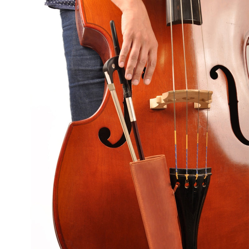Genuine "Crazy Horse" Leather Double Bass Bow Quiver