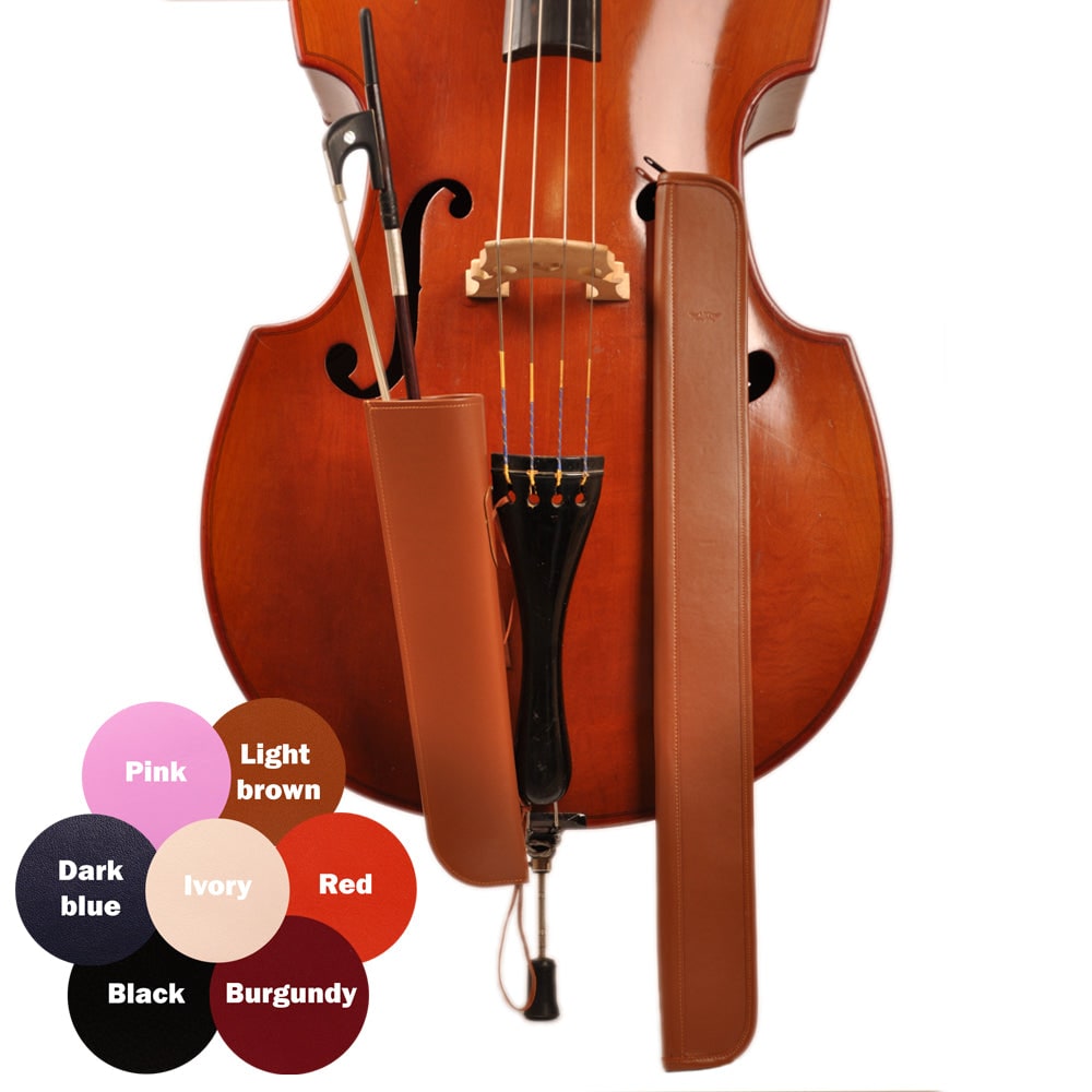 Double bass bow quiver + bass bow case | Genuine "Detroit" Leather